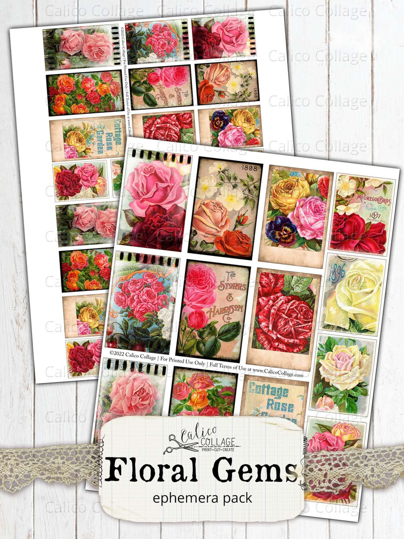 Garden Seed Packet Small Ephemera Pack Vintage Printable Junk - Etsy