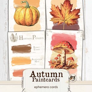 Fall Ephemera for Junk Journal Kit, Vintage Autumn Paint Samples ...