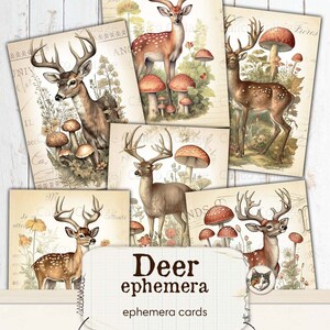 Deer Collage Sheet for Junk Journals, Digital Download Printable Deer ...