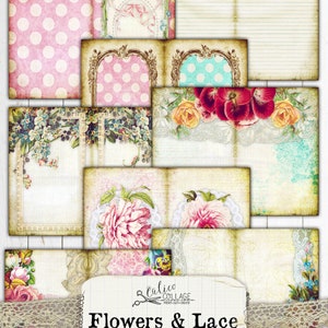 Flowers and Lace Junk Journal Kit, Printable Ephemera Pack - Etsy