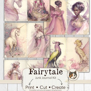 Enchanting Fairytale Junk Journal Kit, Vintage Printable Ephemera Pack ...
