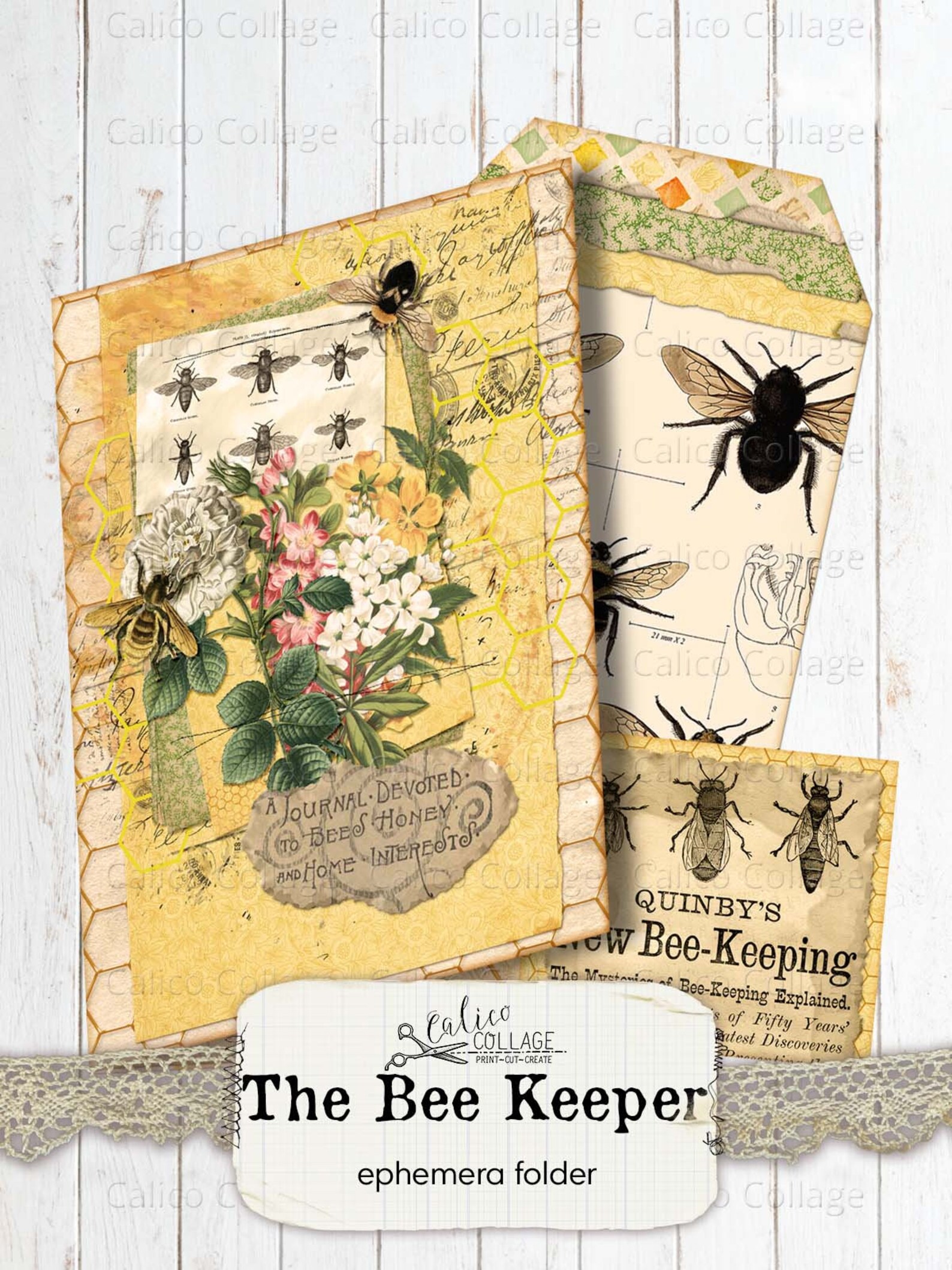 Bee Ephemera Folder Printable Beekeeper Ephemera Folio - Etsy
