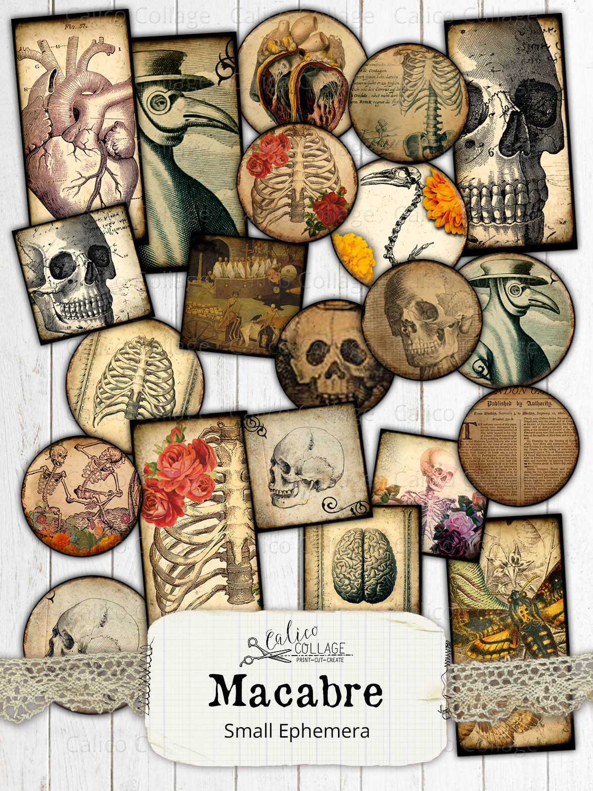 Printable Macabre Ephemera Pack Junk Journal Kit Vintage - Etsy