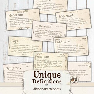 Unique Vintage Definitions Junk Journal Printable, Vintage Dictionary ...
