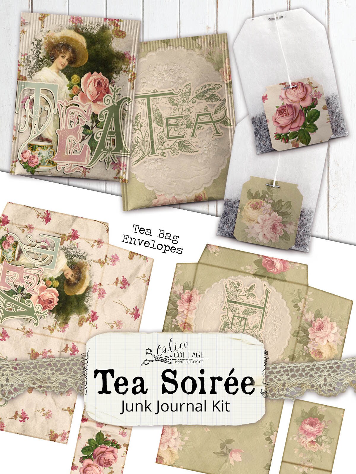 Tea Junk Journal Kit Ephemera Pack Tea Soiree, Tea Ephemera - Etsy