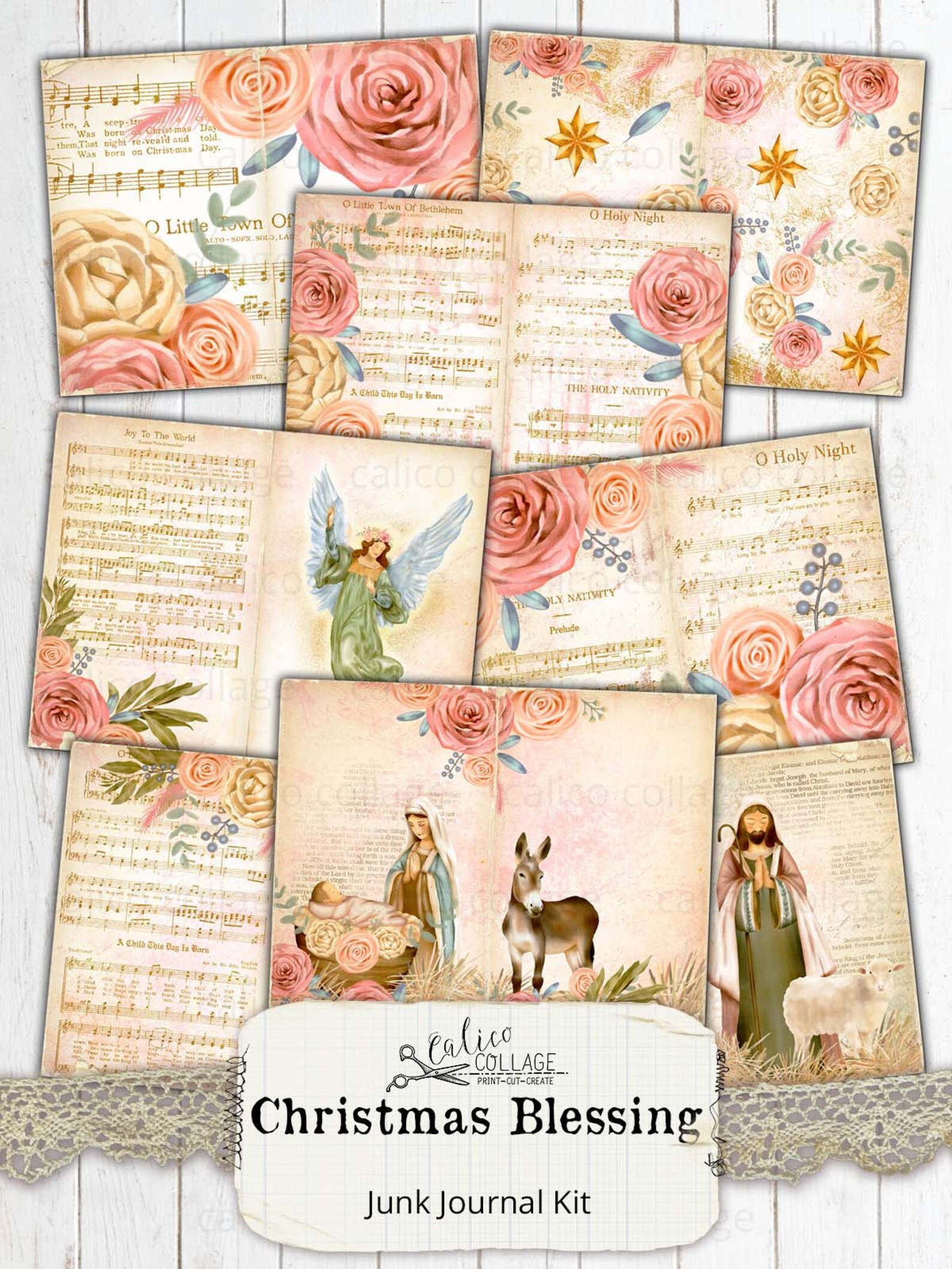 Christmas Blessing Junk Journal Kit Printable Journal - Etsy