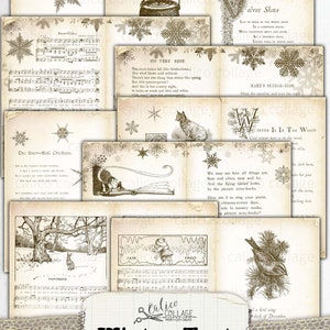 Printable Winter Book Pages, Junk Journal Papers, Journal Supplies ...