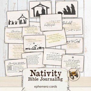 Vintage Nativity Ephemera, Bible Journaling, Christmas Junk Journal ...