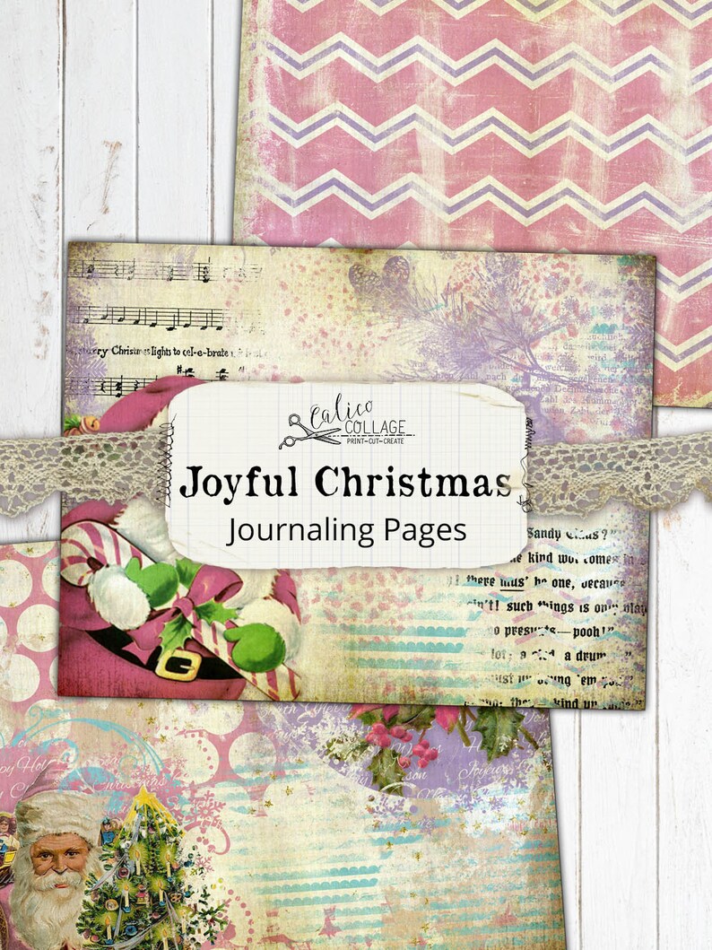Joyful Christmas Journaling Pages Junk Journal Kit Christmas - Etsy