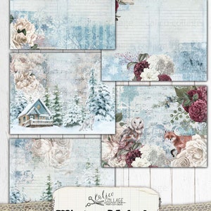 Printable Winter Junk Journal Kit, Winter Melody Ephemera Pack, Vintage ...