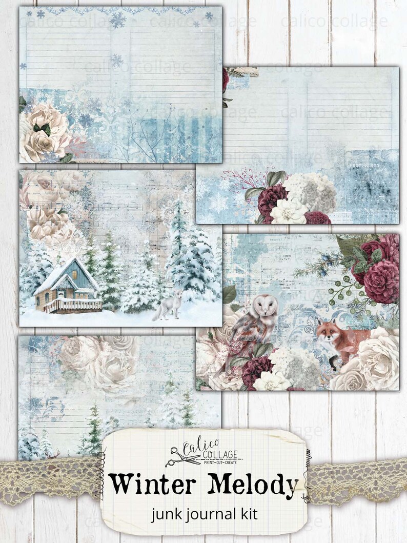 Printable Winter Junk Journal Kit Winter Melody Ephemera - Etsy