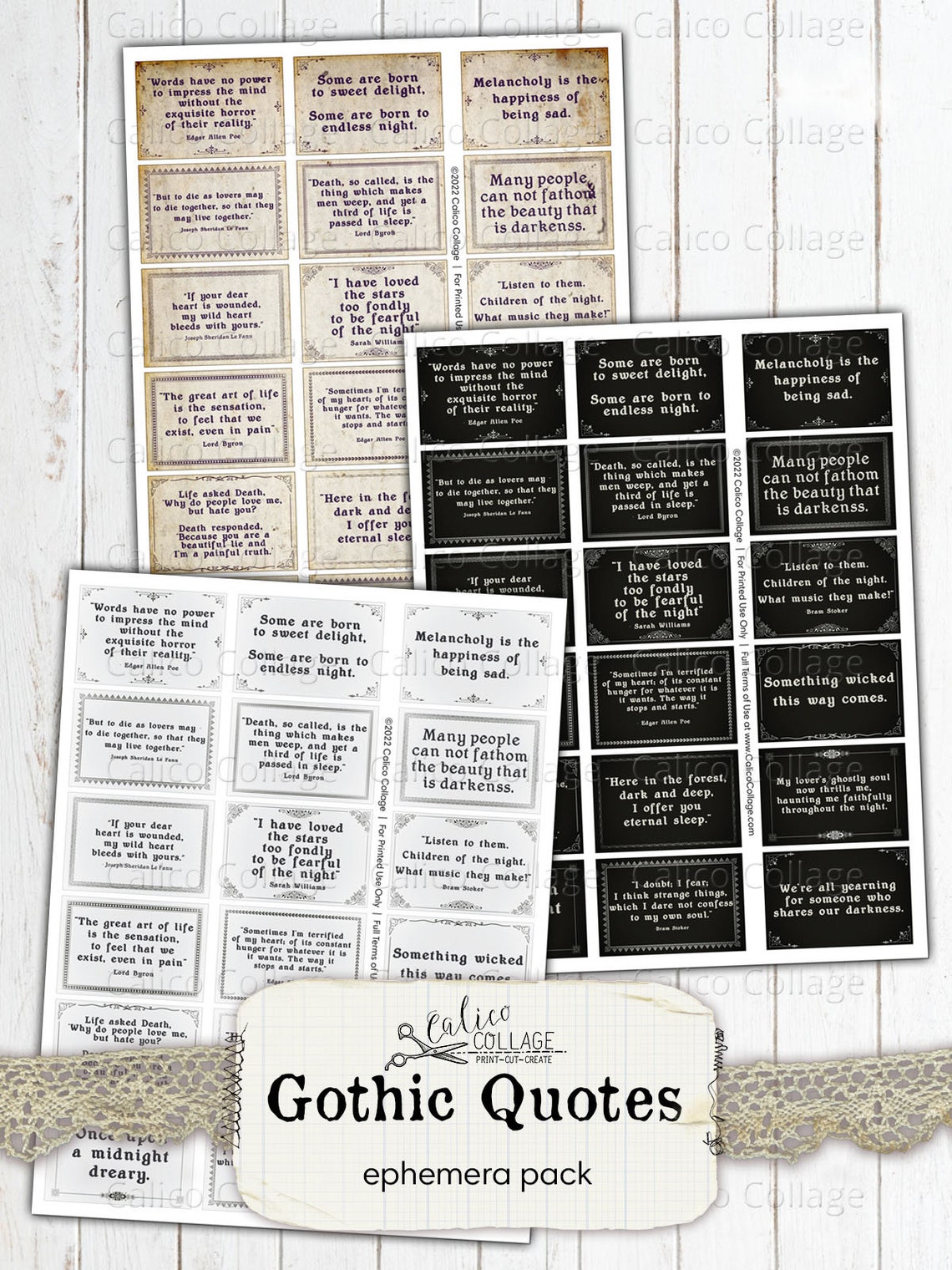 Gothic Quotes Junk Journal Printable Vintage Halloween Words - Etsy UK