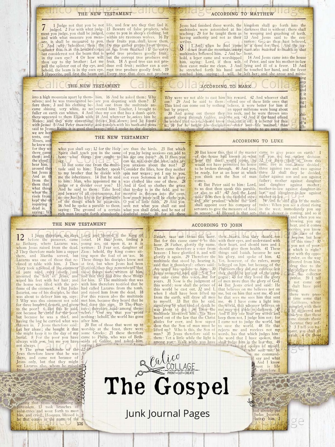 The Gospel Junk Journal Pages, Faith Journal Supplies, Vintage Bible ...