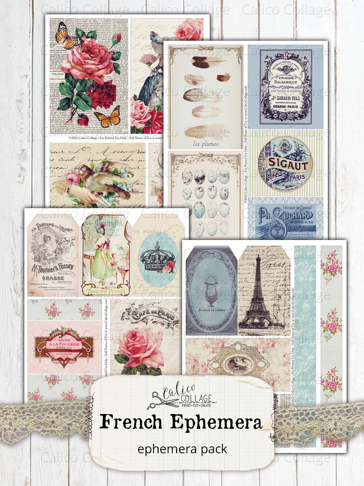 French Ephemera Pack Vintage French Junk Journal Kit French - Etsy