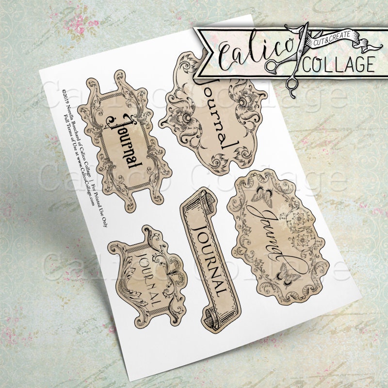 Printable Journal Labels Junk Journal Labels - Etsy