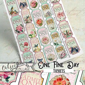 Printable Junk Journal Tickets Ephemera Pack, One Fine Day - Etsy