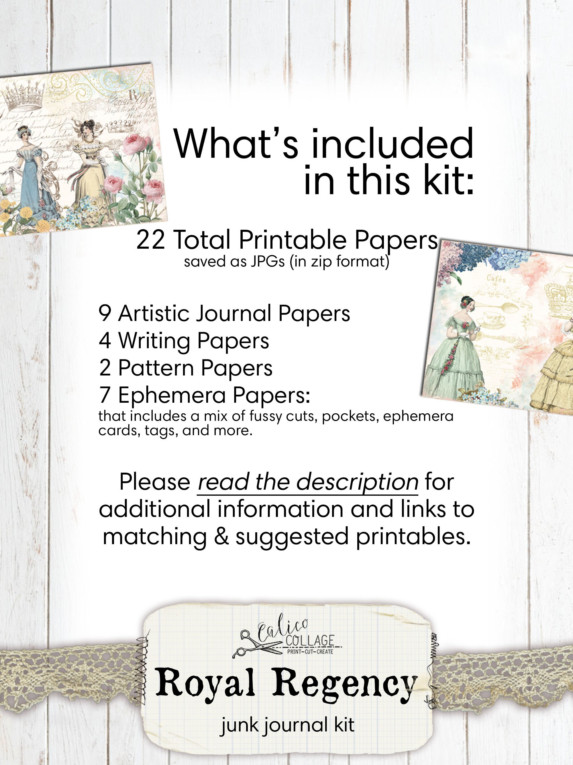 Royal Regency Junk Journal Kit Regency Fashion Ephemera - Etsy