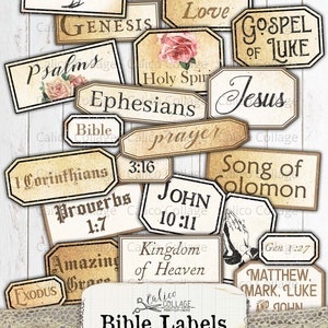 Faith Junk Journal Bible Labels, Vintage Ephemera Journaling Supplies ...