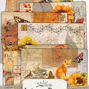 Autumn Collage Paper, Junk Journal Digital Paper Kit, Printable ...