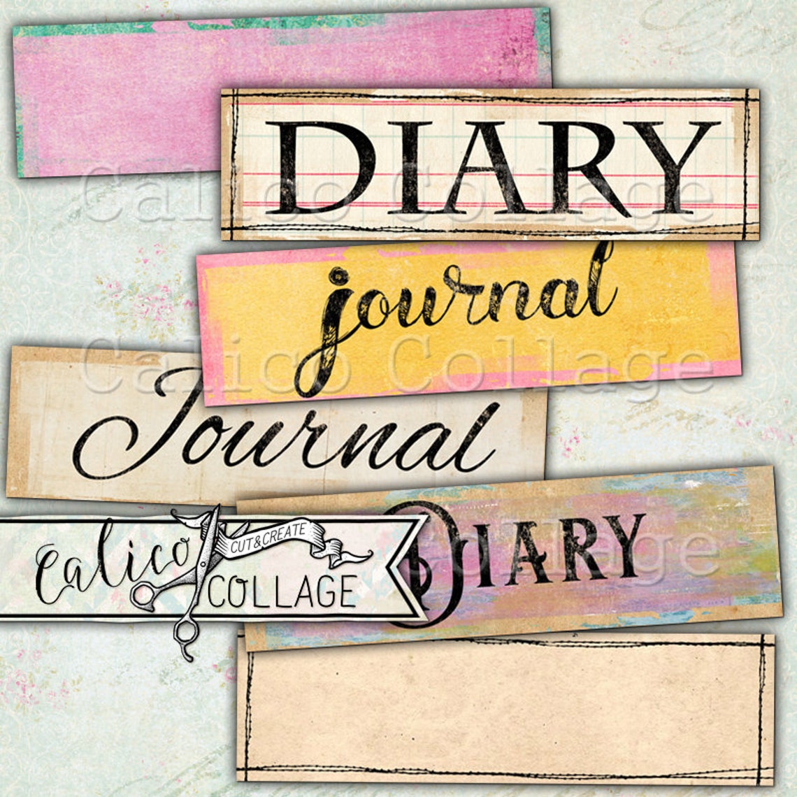 Printable Journal and Diary Words Collage Sheet for Junk | Etsy