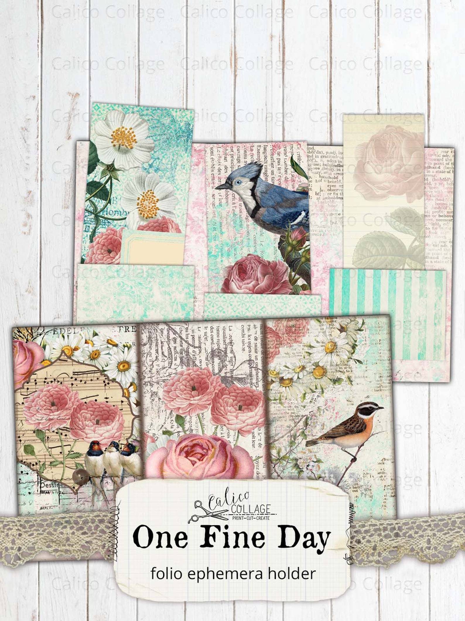 Junk Journal Folio Kit Vintage Spring Folio Loaded Pockets | Etsy