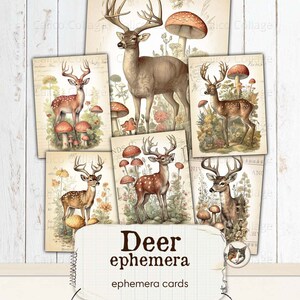 Deer Collage Sheet for Junk Journals, Digital Download Printable Deer ...