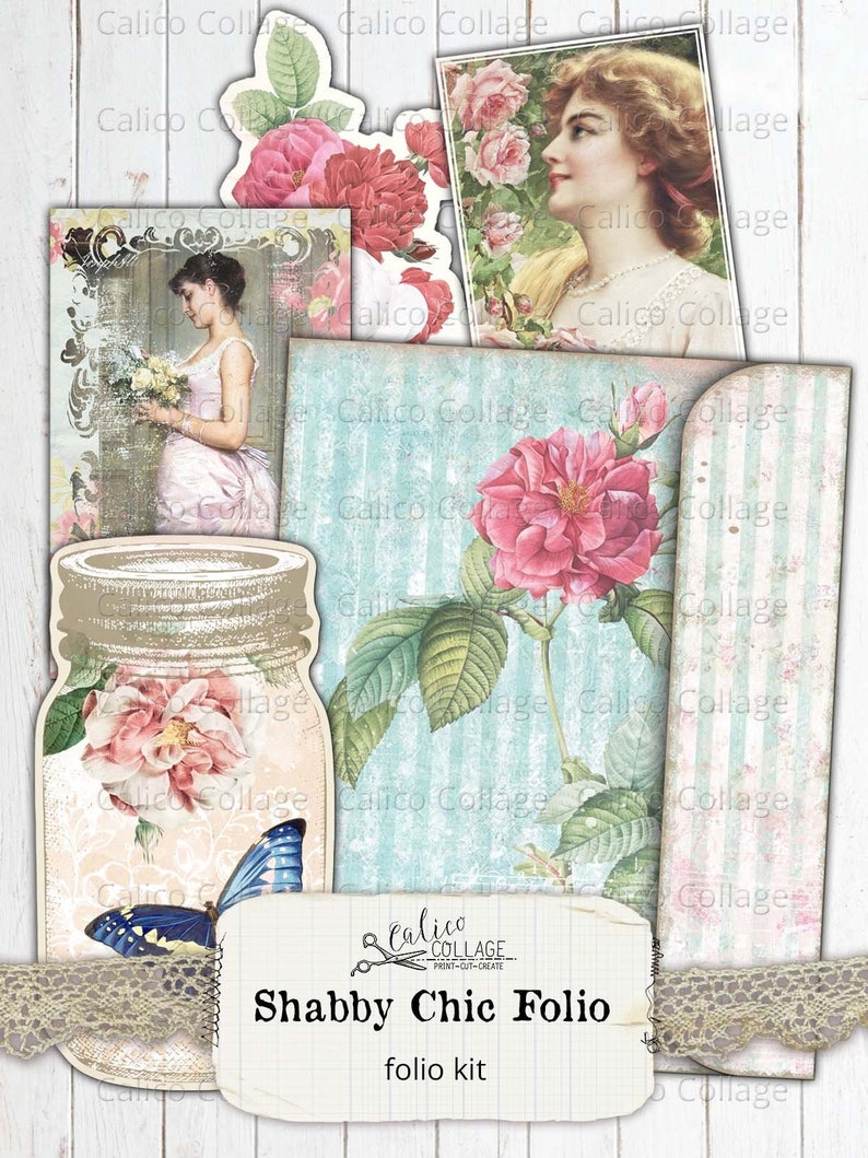 Shabby Chic Junk Journal Folio Kit Printable Junk Journal - Etsy