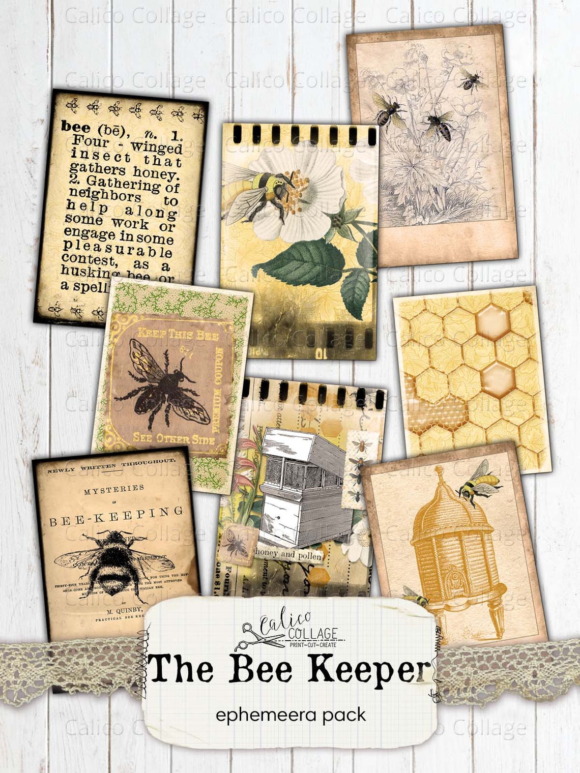 Bee Ephemera Pack Vintage Bee Ephemera Honeybee Junk Journal | Etsy