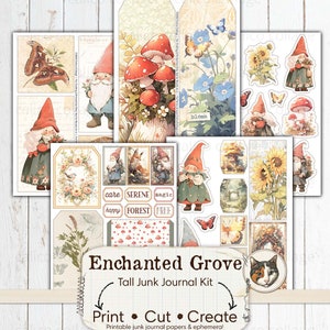Gnome Junk Journal Kit, Cottagecore Junk Journal Printable, Gnome ...