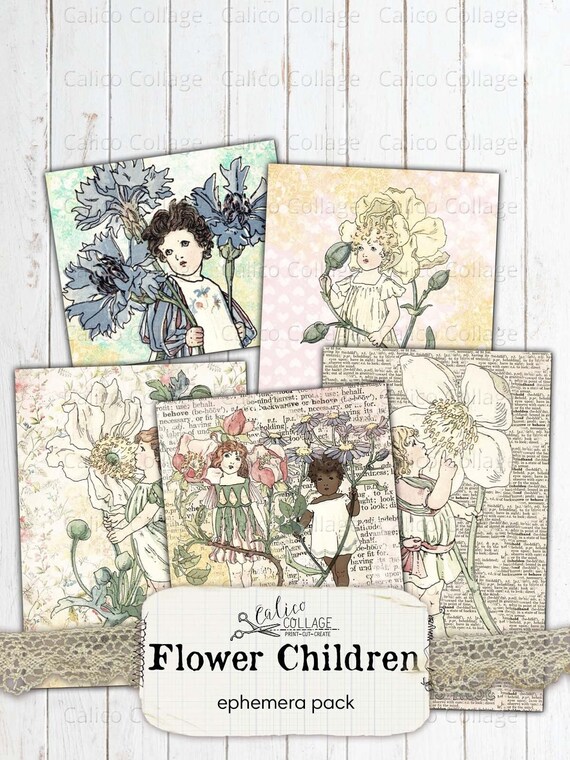Flower Children Ephemera Pack Garden Flower Stationery Bullet - Etsy