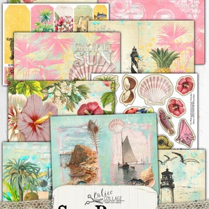 Printable Junk Journal Kit Sea Breeze, Beach Ephemera, Sea Ephemera - Etsy