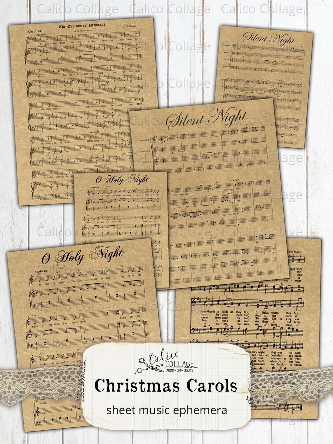 Printable Christmas Carols Ephemera, Christmas Printable, Printable ...