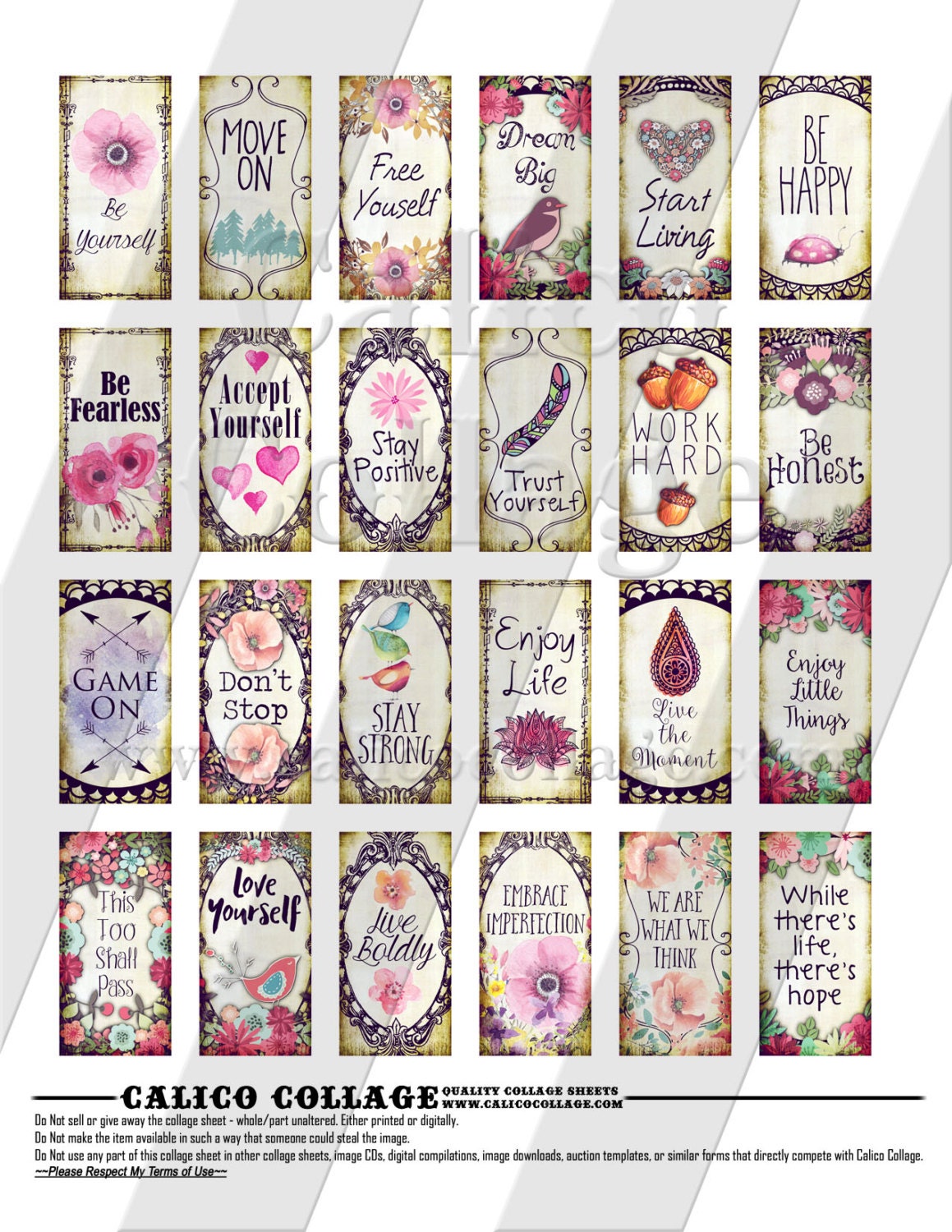 Inspired Quotes Digital Collage Collage Sheet 1x2 Domino - Etsy