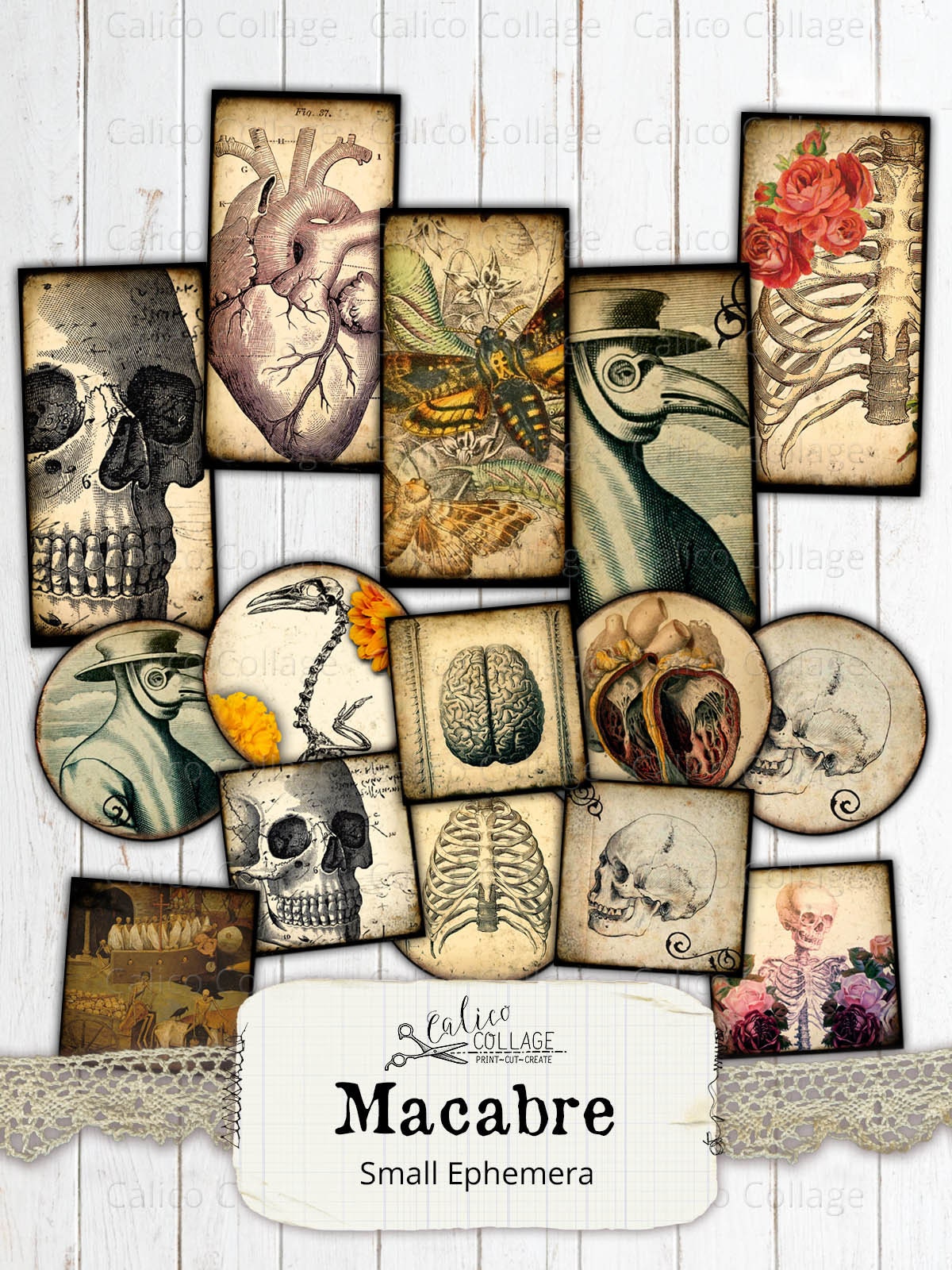 Printable Macabre Ephemera Pack Junk Journal Kit Vintage - Etsy