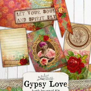 Junk Journal Kit Gypsy Love, Printable Boho Journal Ephemera Pack - Etsy