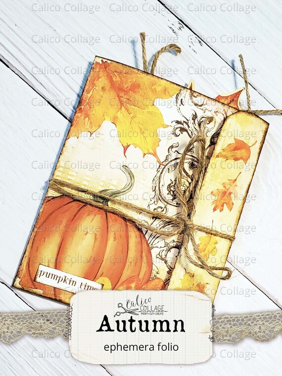 Autumn Ephemera Junk Journal Folio Ephemera Holder Ephemera - Etsy