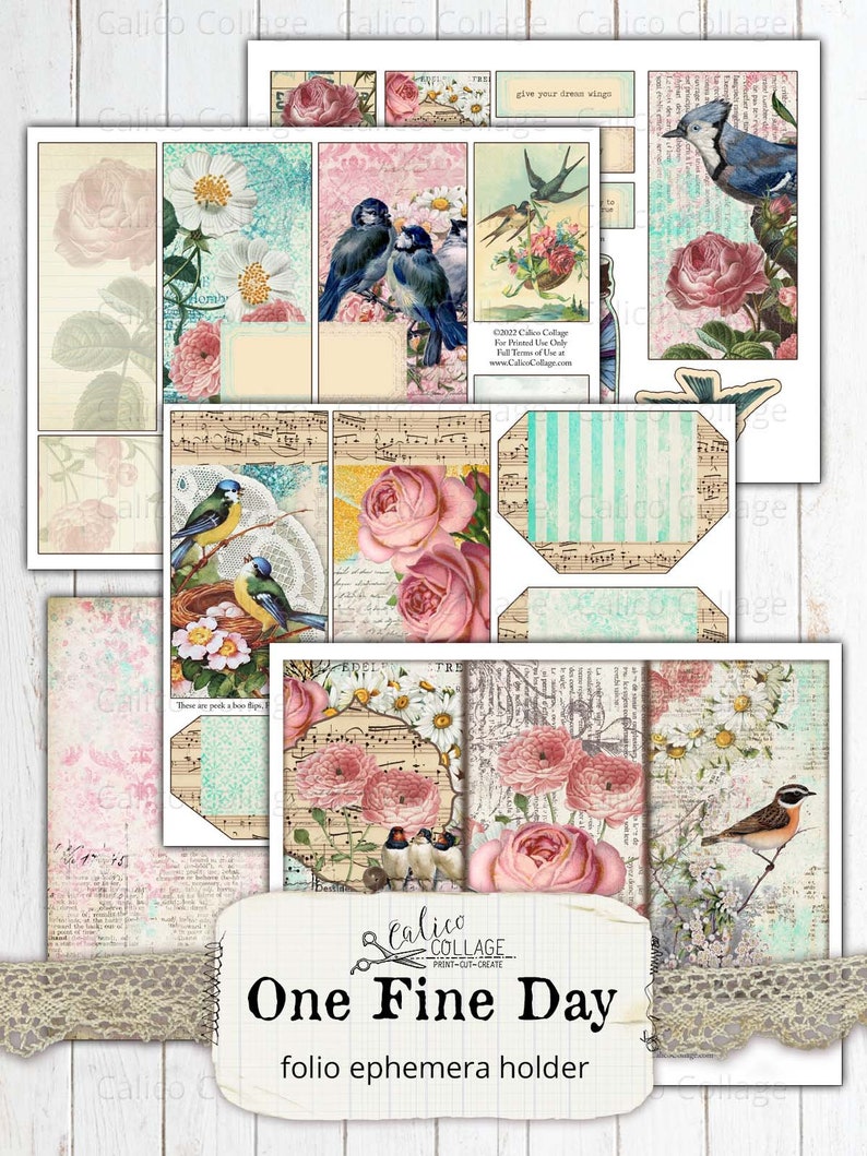 Junk Journal Folio Kit Vintage Spring Folio Loaded Pockets | Etsy