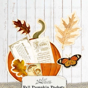 Fall Junk Journal Pockets, Autumn Ephemera, Pumpkin Pockets, Fall ...