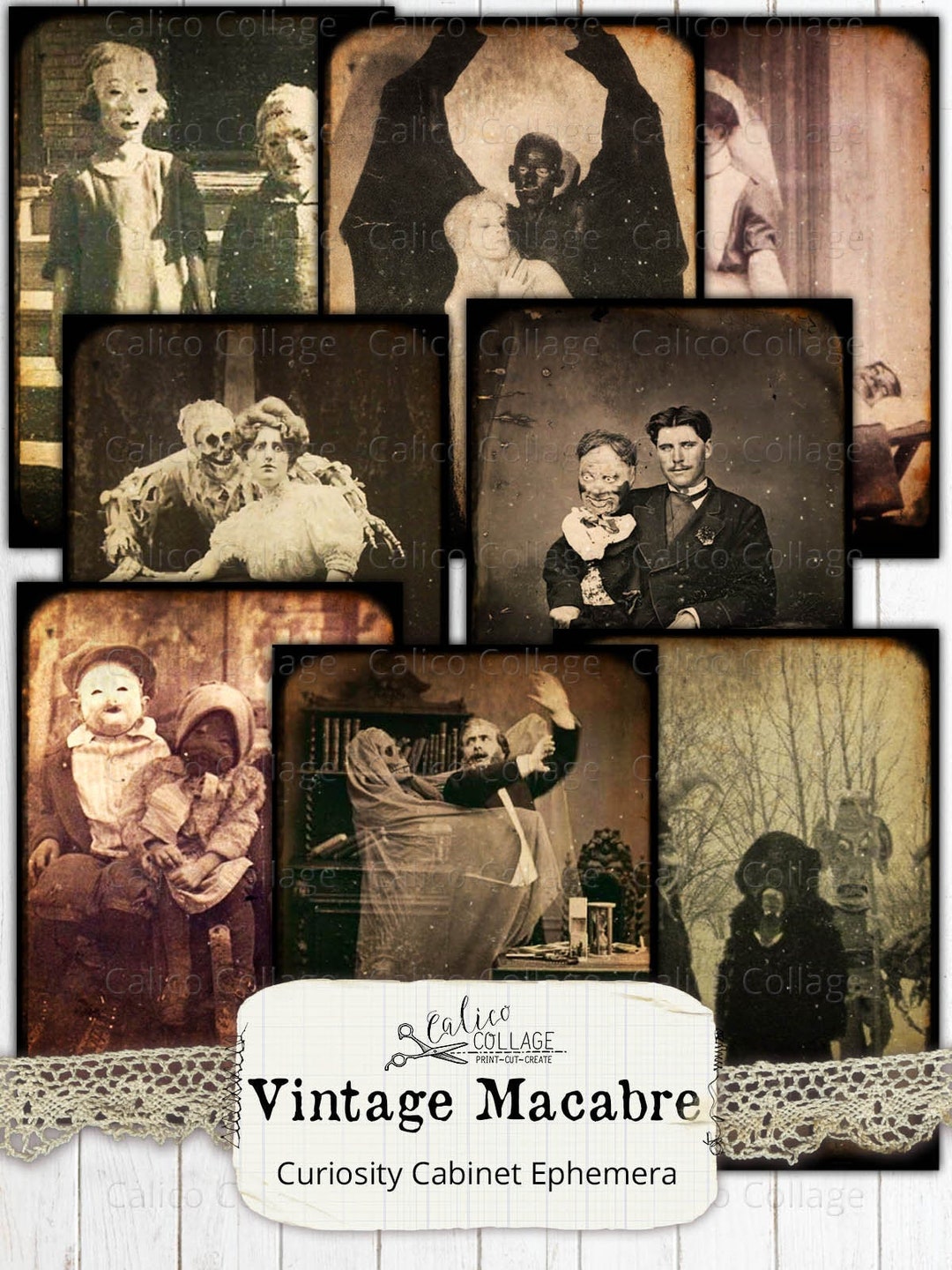 Vintage Macabre Curiosity Cabinet Ephemera Printable Junk Journal Tags ...