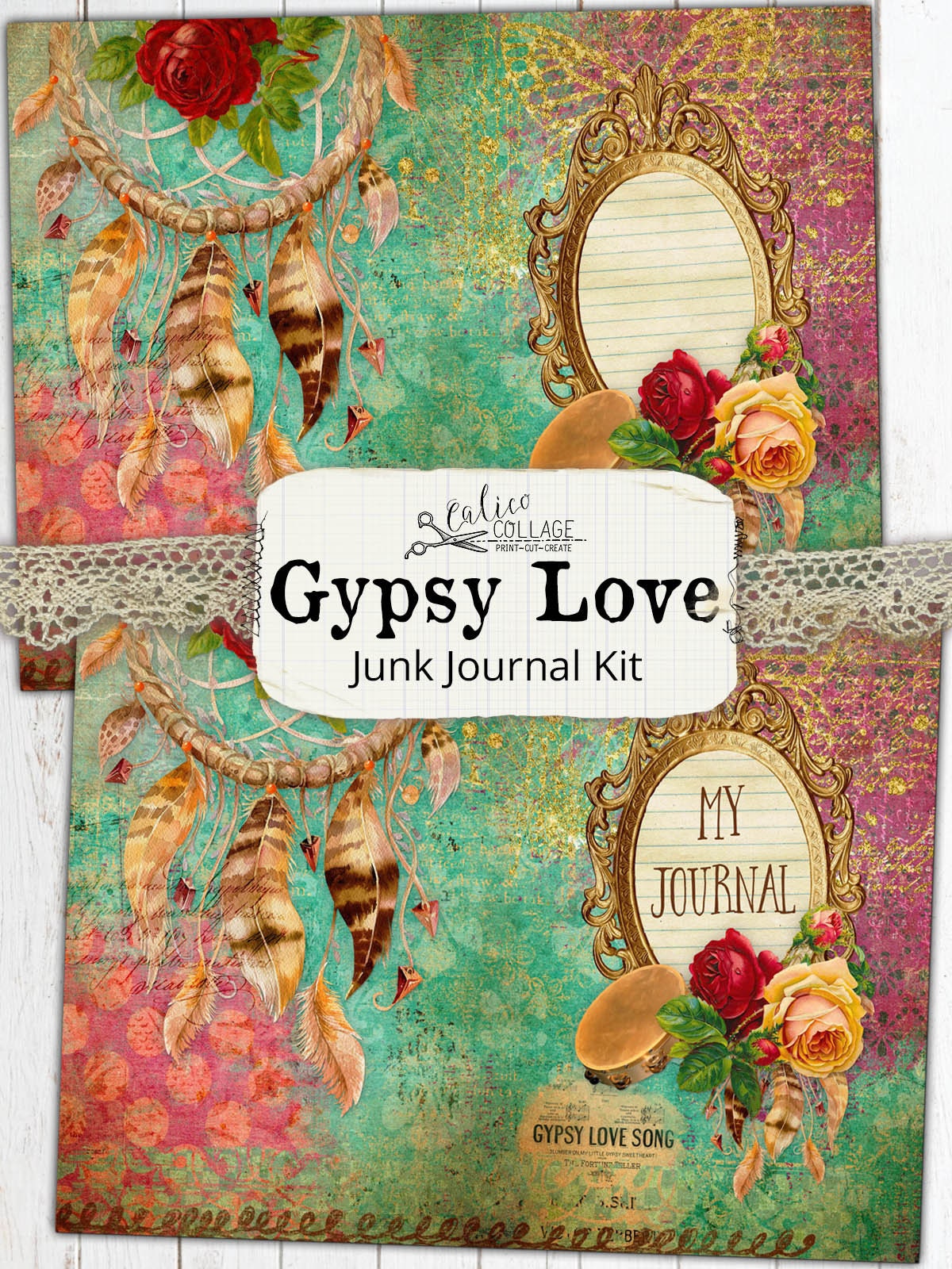 Junk Journal Kit Gypsy Love Printable Boho Journal Ephemera - Etsy