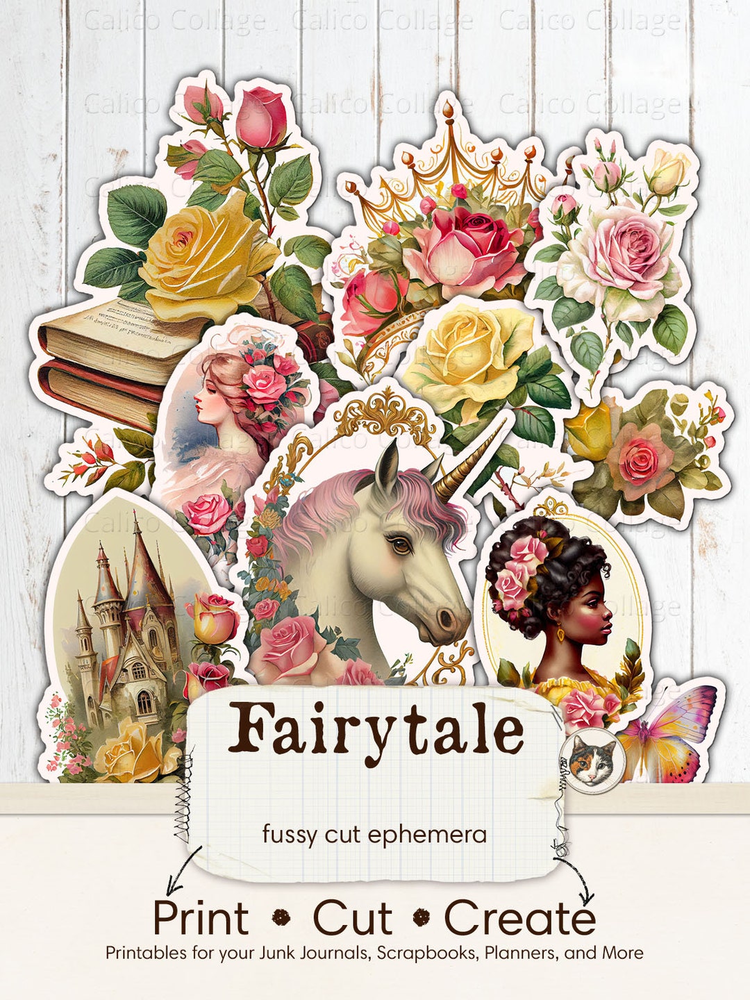 Fairytale Ephemera for Junk Journals, Printable Fussy Cut Ephemera ...