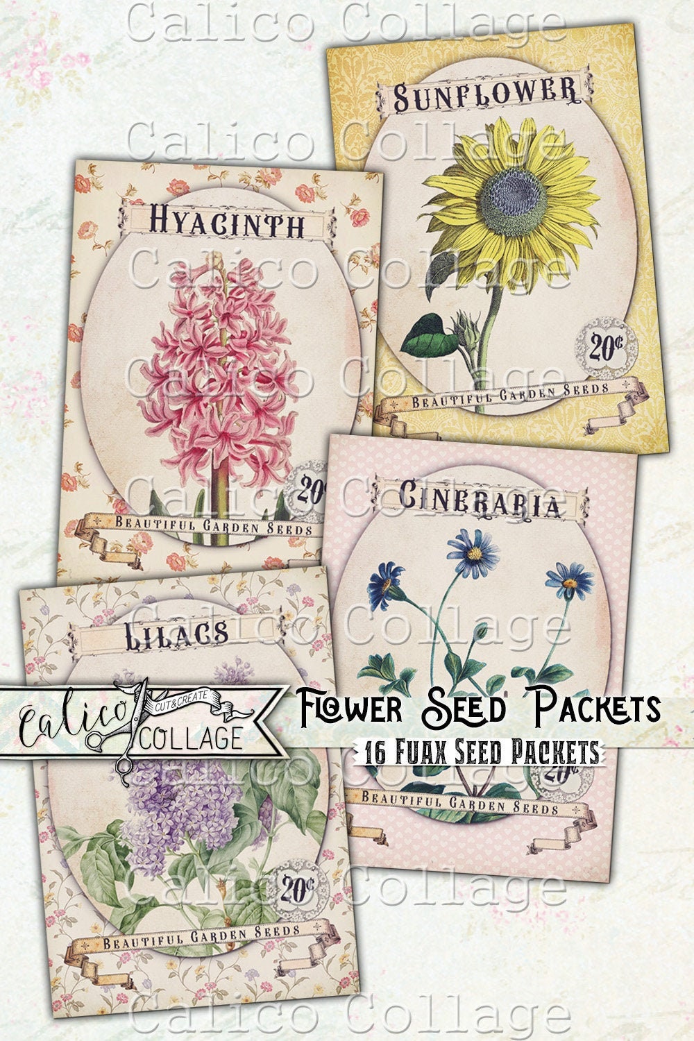 Printable Flower Seed Packets Ephemera Pack | Etsy