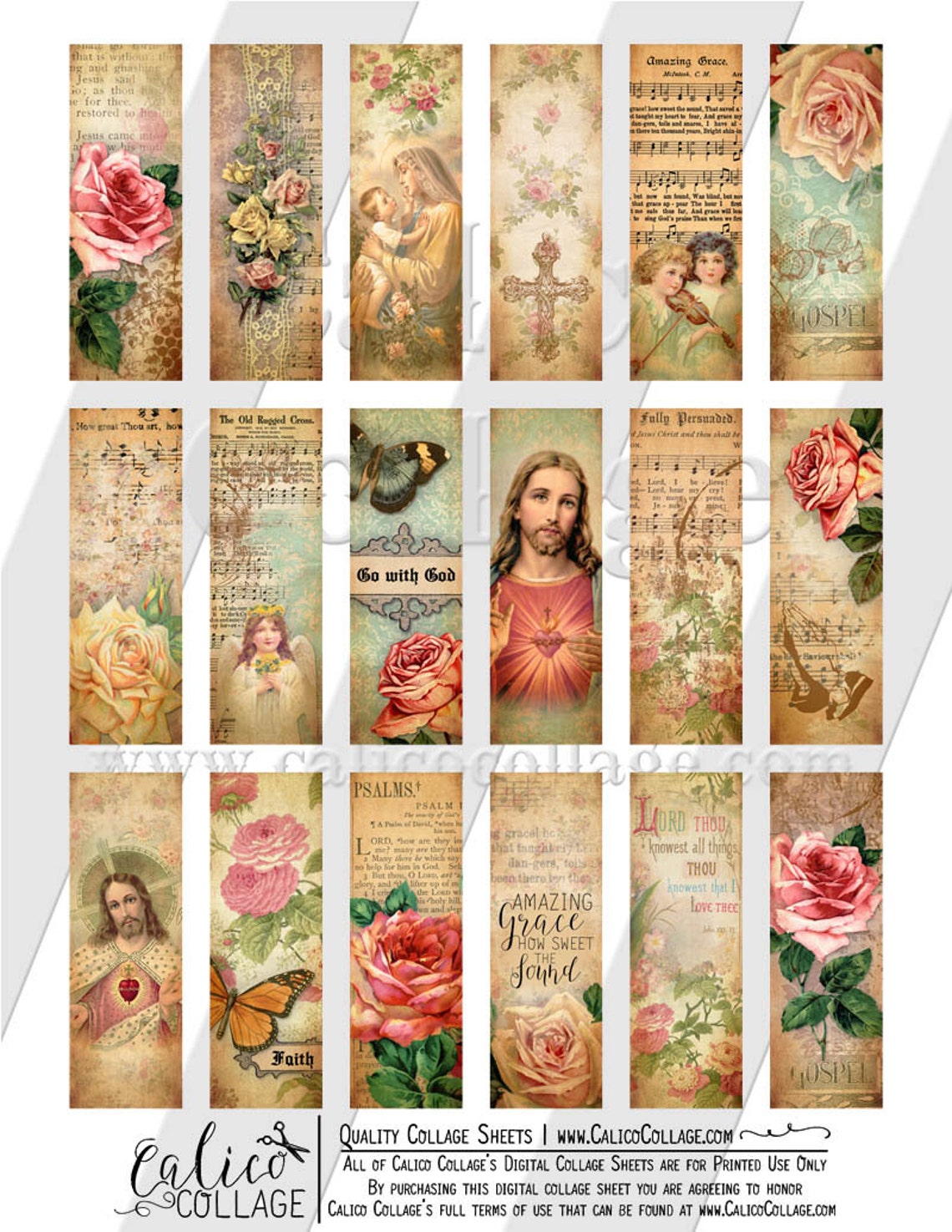 Faith Printable Digital Collage Sheet 1x3 Inch Images - Etsy