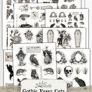 Gothic Junk Journal Printable Halloween Fussy Cut Ephemera, Printable ...