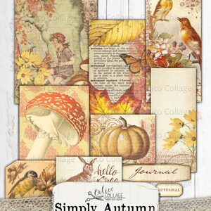 Printable Autumn Ephemera, Junk Journal Fussy Cut Ephemera Pack ...