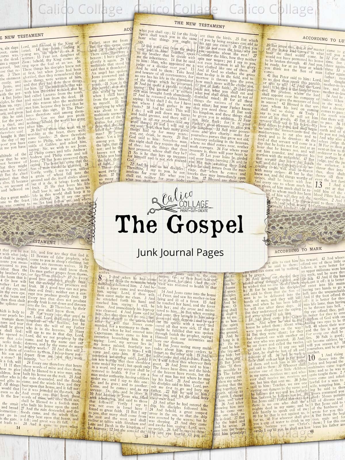 The Gospel Junk Journal Pages, Faith Journal Supplies, Vintage Bible ...