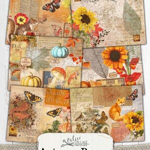 Autumn Collage Paper, Junk Journal Digital Paper Kit, Printable ...