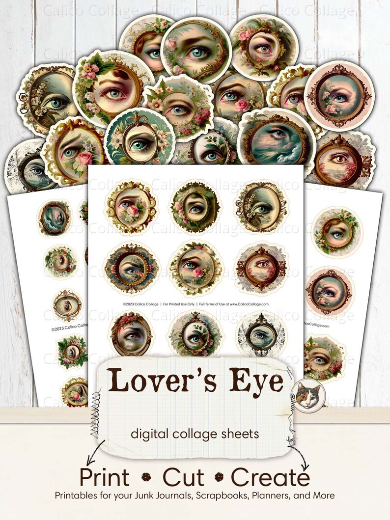 Lovers Eye Digital Download, Printable Lover's Eye Fussy Cuts ...