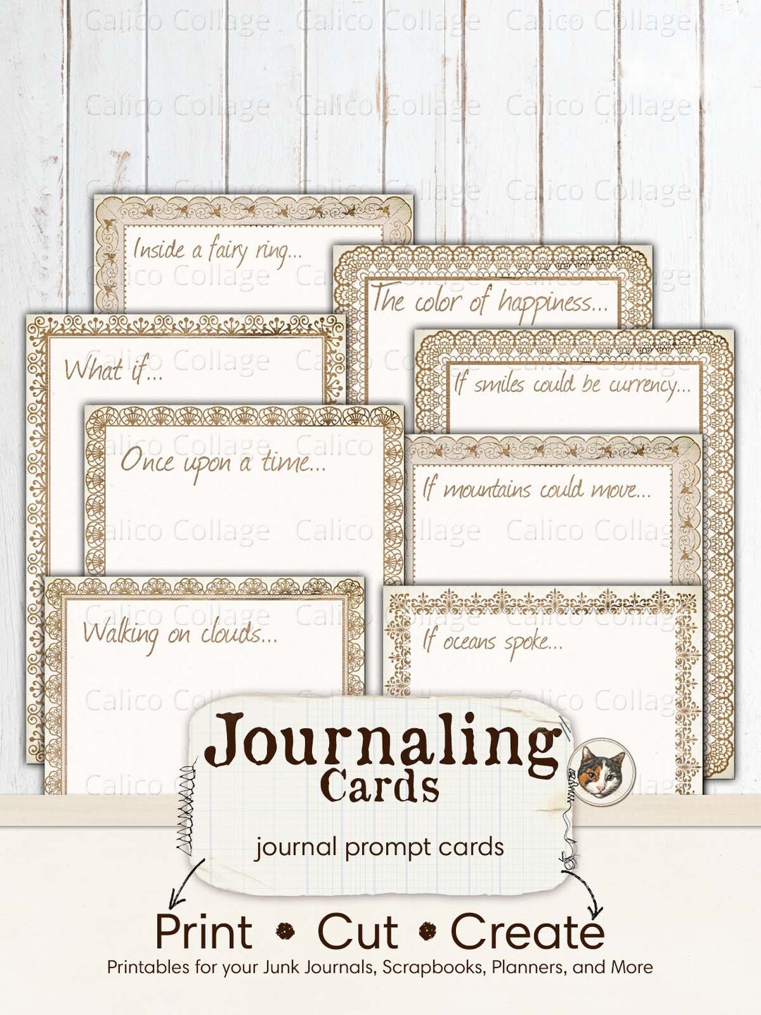 Journaling Cards Junk Journal Printable, Journal Prompt Journaling ...