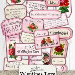Printable Valentine Ephemera Words, Valentine Sentiments, Junk Journal ...